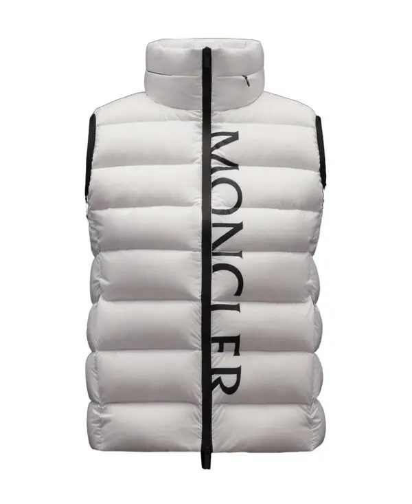 Moncler High-neck Down Vest - White