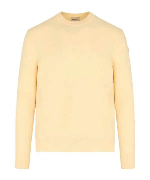Moncler Logo Patch Crewneck Jumper - Nude
