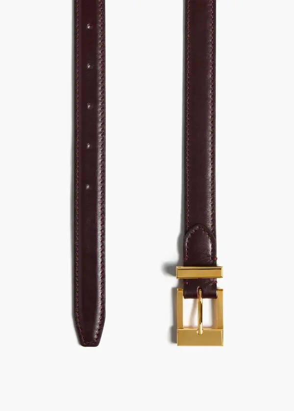 Khaite Manhattan Belt In Bordeaux Leather - Black