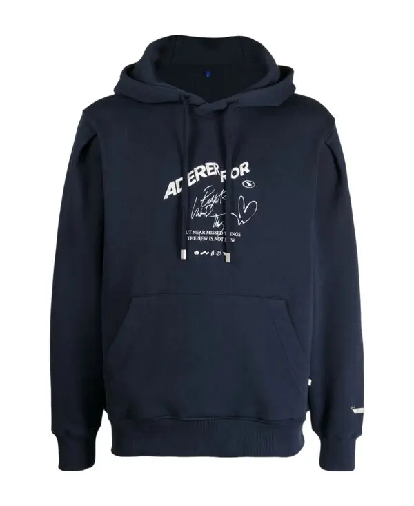 ADER ERROR Oversized Embroidered Hooded Sweatshirt - Black