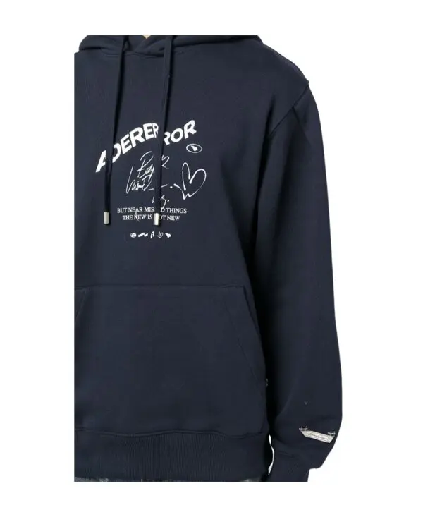 ADER ERROR Oversized Embroidered Hooded Sweatshirt - Black