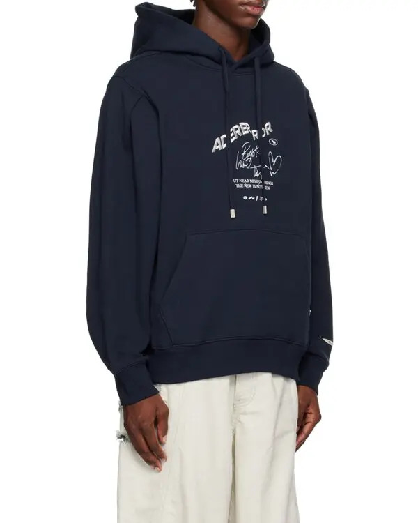 ADER ERROR Oversized Embroidered Hooded Sweatshirt - Black