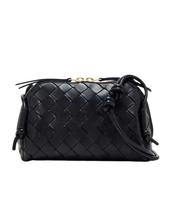 Bottega Veneta Concert Zipped Crossbody Bag - Black