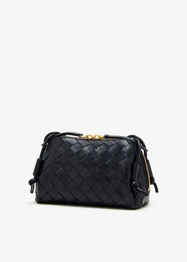 Bottega Veneta Concert Zipped Crossbody Bag - Black