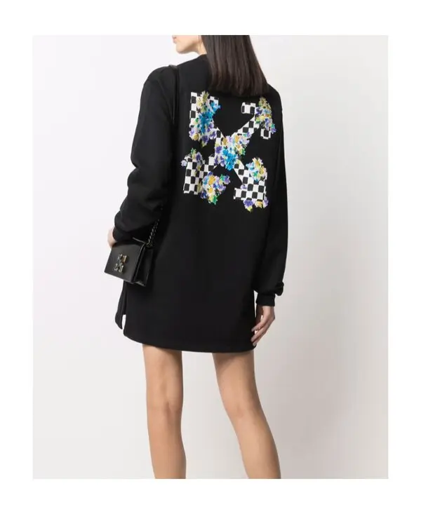 Off-White Arrows Print Sweatshirt Dress