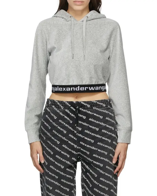 Alexander Wang Cropped Hoodie - Gray