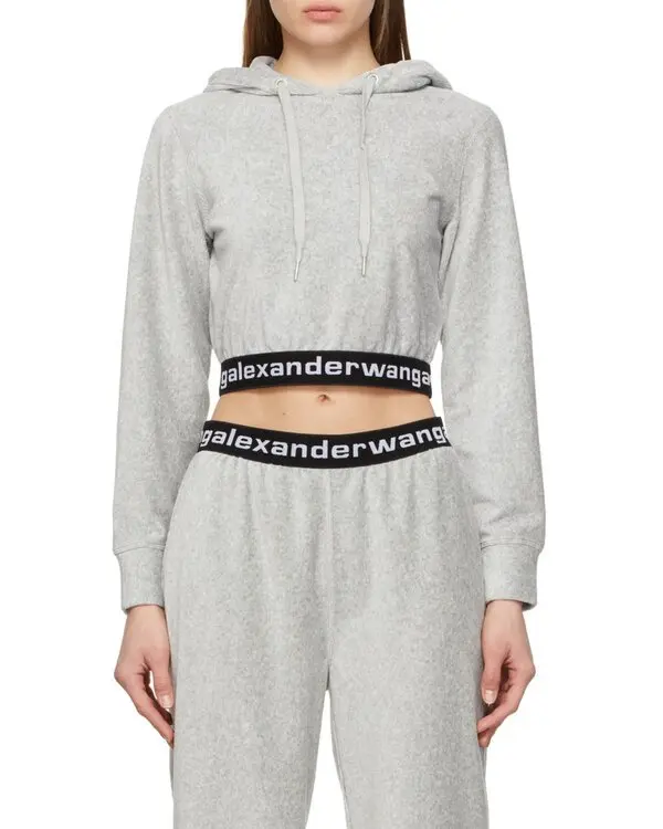 Alexander Wang Cropped Hoodie - Gray