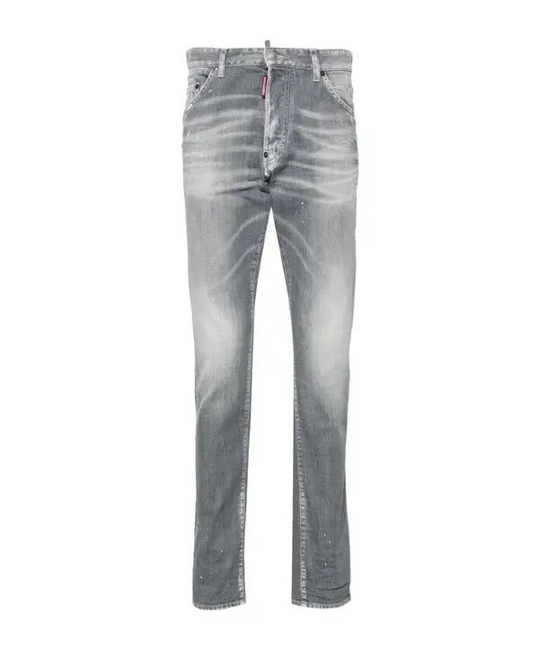 Dsquared2 Logo Patch Distressed Jeans - Gray