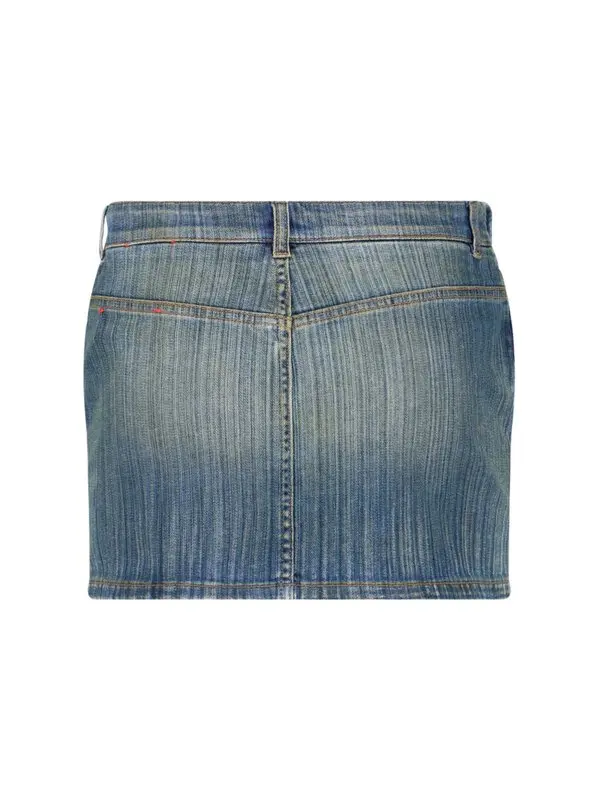 DIESEL® Logo Plaque Denim Mini Skirt