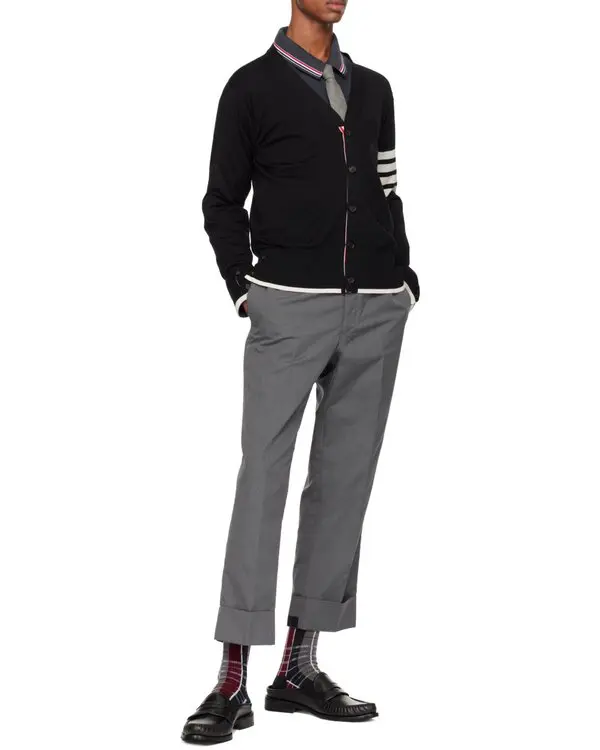 Thom Browne 4-bar V-neck Cardigan - Black
