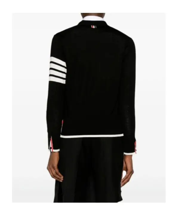 Thom Browne 4-bar V-neck Cardigan - Black