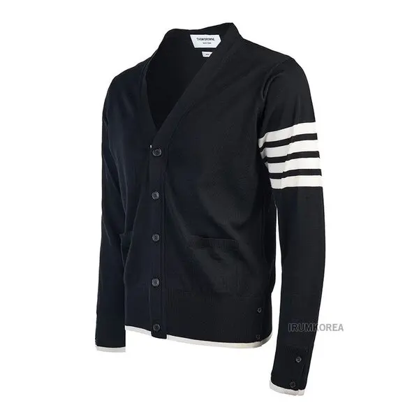 Thom Browne 4-bar V-neck Cardigan - Black