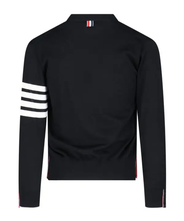Thom Browne 4-bar V-neck Cardigan - Black