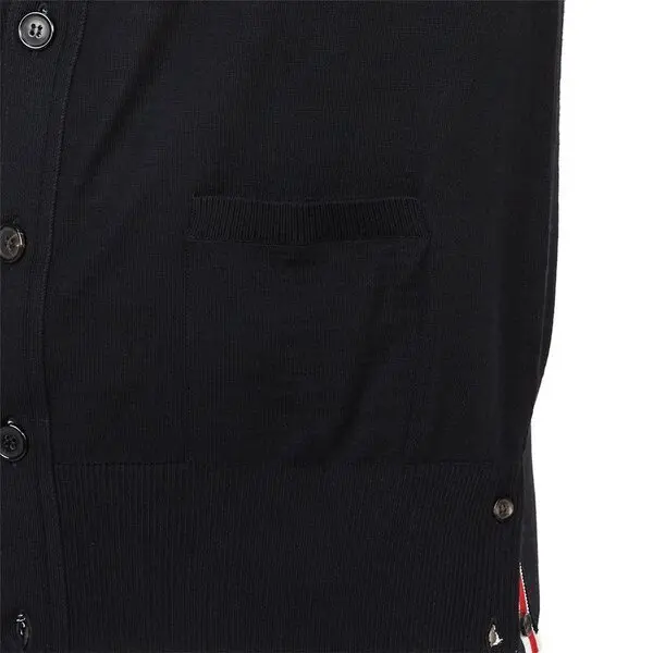 Thom Browne 4-bar V-neck Cardigan - Black