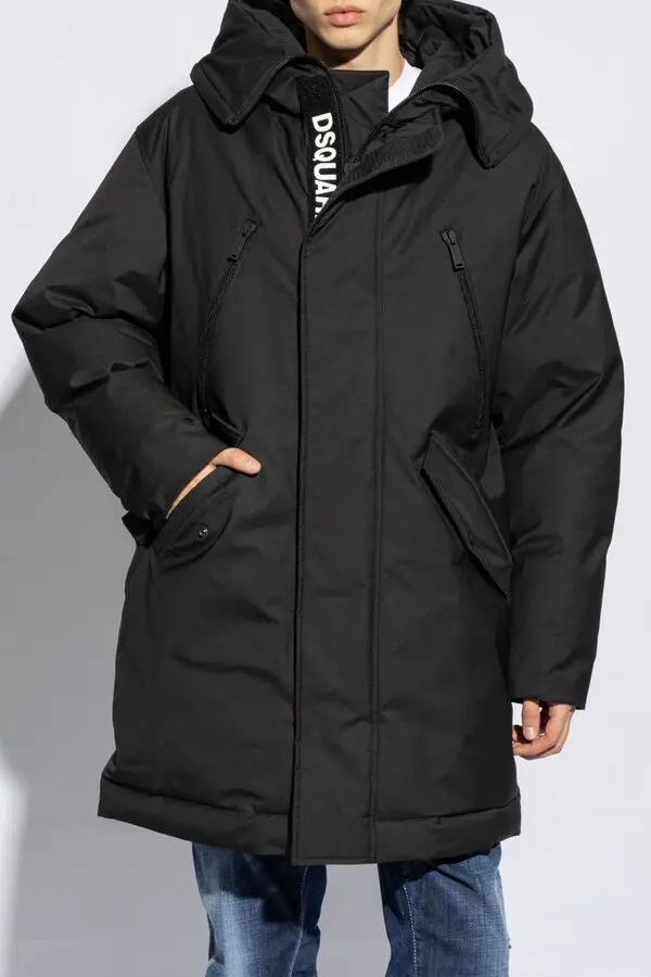 Dsquared2 Hooded Funnel Neck Coat