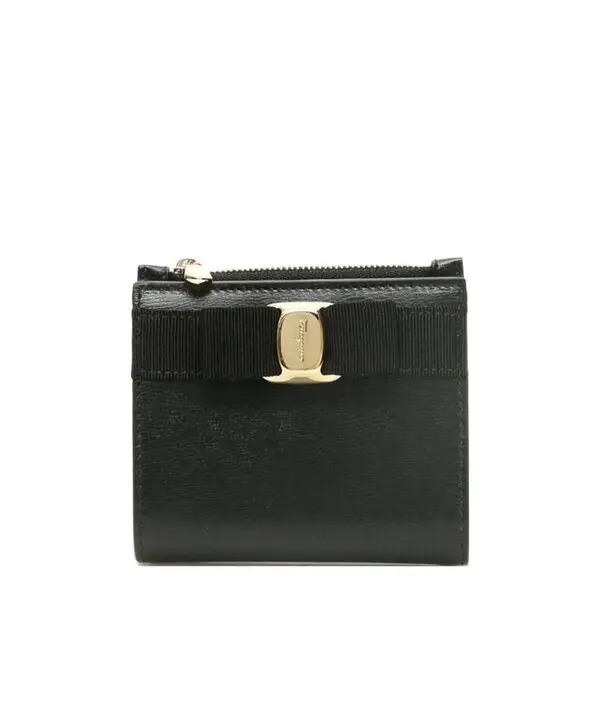 FERRAGAMO Vara Bow Compact Wallet - Black