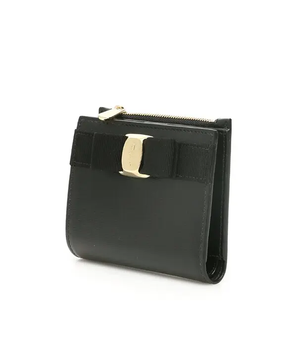 FERRAGAMO Vara Bow Compact Wallet - Black
