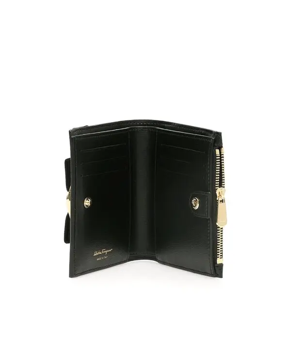 FERRAGAMO Vara Bow Compact Wallet - Black