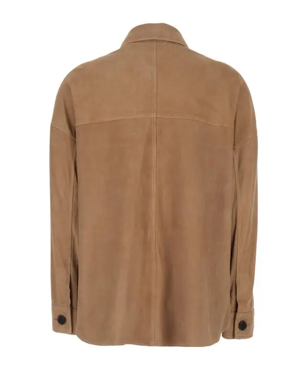 ARMA Suede Button Patch Pocket Jacket - Brown