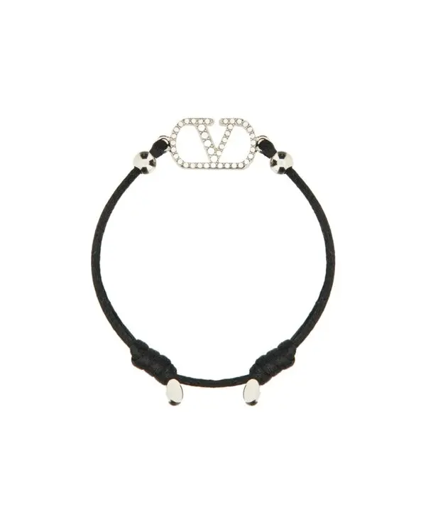 Valentino Garavani Vlogo Signature Embellished Bracelet - Black