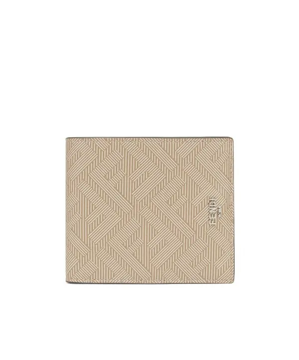 Fendi Shadow Ff Lettering Wallet - Beige