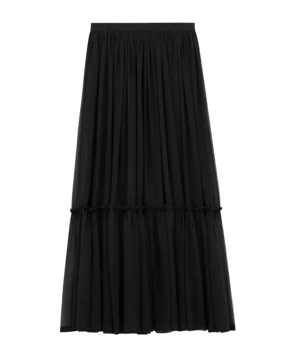 Saint Laurent Ruffled High Waist Maxi Skirt