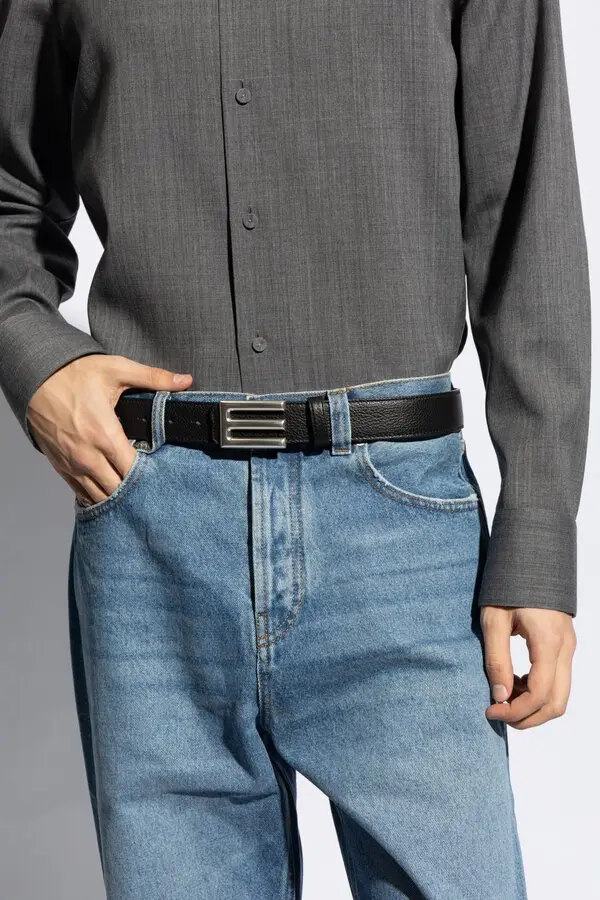 Etro Logo Buckled Paisley Print Reversible Belt - Black