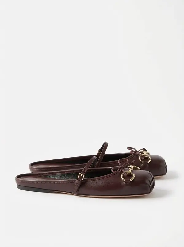 Gucci Horsebit Mules With Bow Detailing - Dark Brown