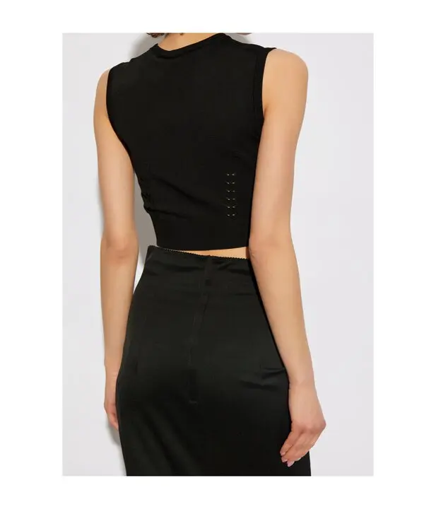 Dolce & Gabbana Cropped Knit Top With Cutout Detail