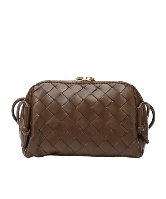 Bottega Veneta Concert Zipped Crossbody Bag - Brown