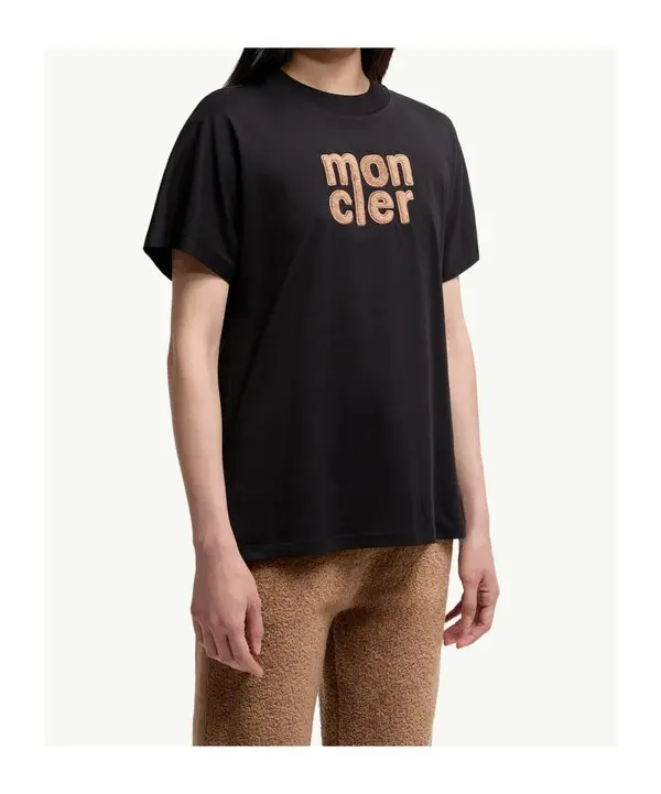 Moncler Logo Embroidered Crewneck T-shirt