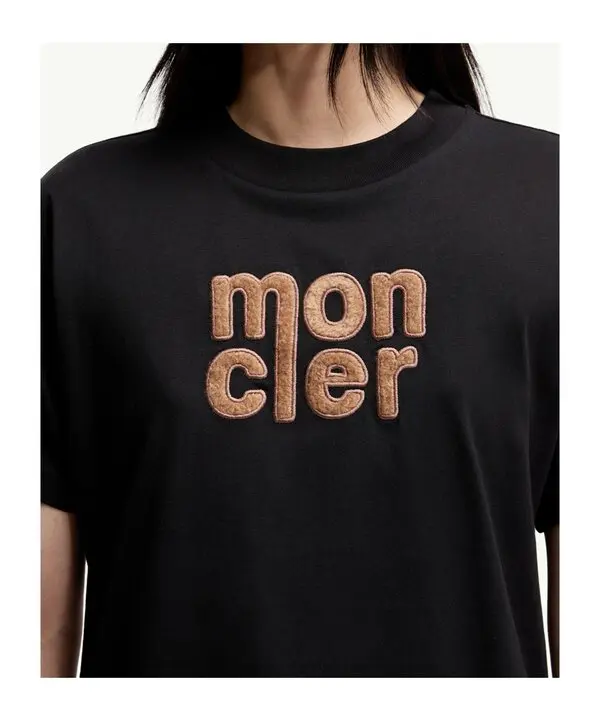 Moncler Logo Embroidered Crewneck T-shirt