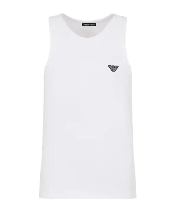 Emporio Armani Eagle Label Patch Vest - White