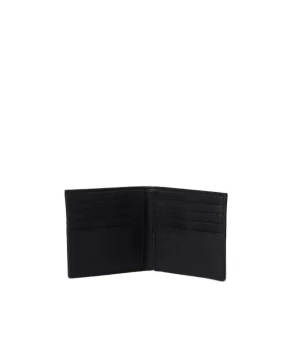 Emporio Armani Logo Detailed Bifold Wallet - Black