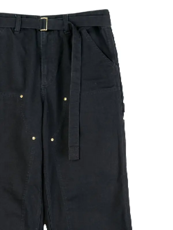 Sacai X Carhartt Wip Logo Patch Belted Pants
