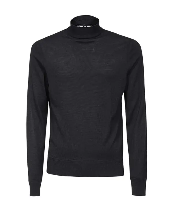 TOM FORD Mock Neck Knitted Jumper - Black