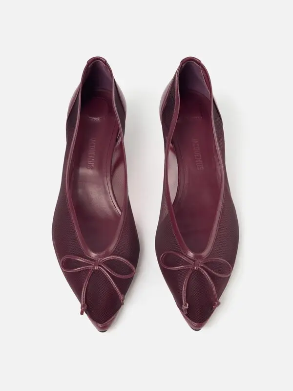 Jacquemus 45mm Tourni Bow-detail Pumps - Burgundy