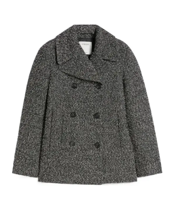 Sportmax Double-breasted Speckled Coat - Black