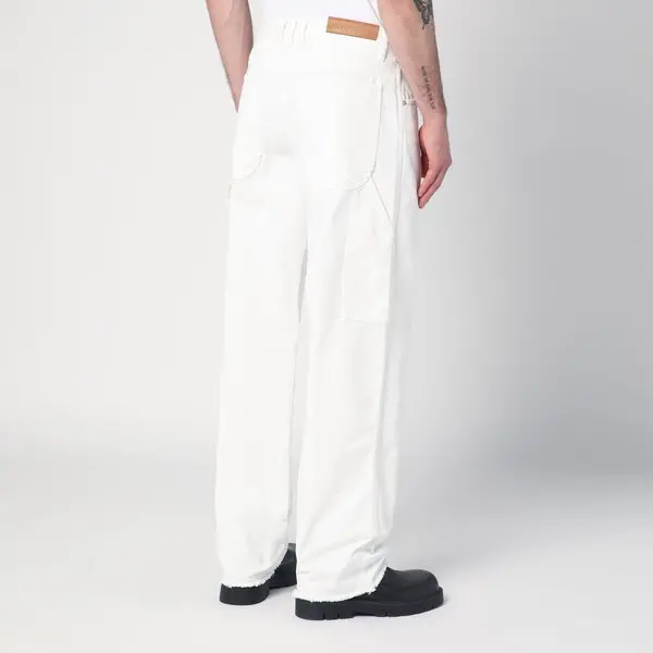 DARKPARK Straight Leg Jeans With Detachable Logo Keychain - White