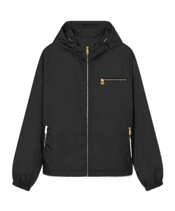 Versace Zip-up Hooded Jacket - Black