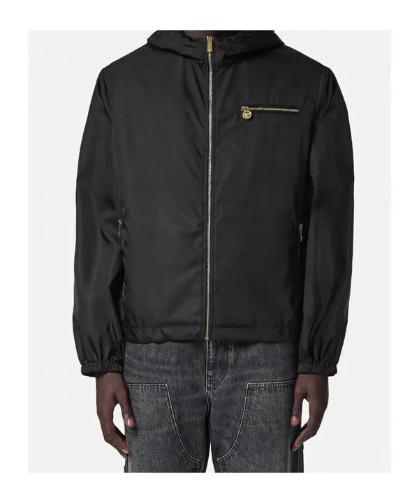 Versace Zip-up Hooded Jacket - Black