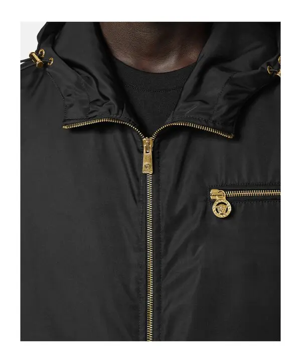 Versace Zip-up Hooded Jacket - Black