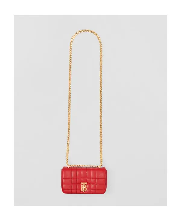 Burberry Quilted Mini Lola Shoulder Bag - Red