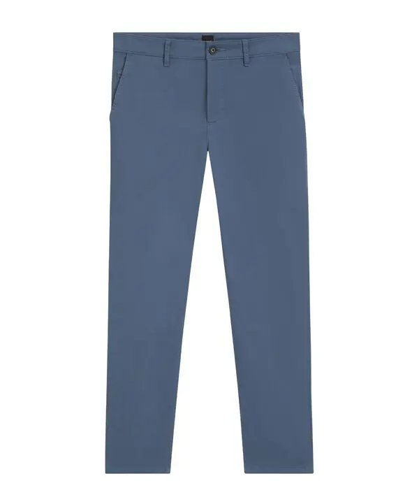 Hugo Boss Tailored Casual Trousers With Belt Loops - Blue