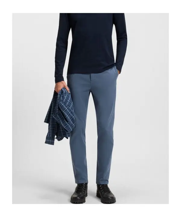 Hugo Boss Tailored Casual Trousers With Belt Loops - Blue