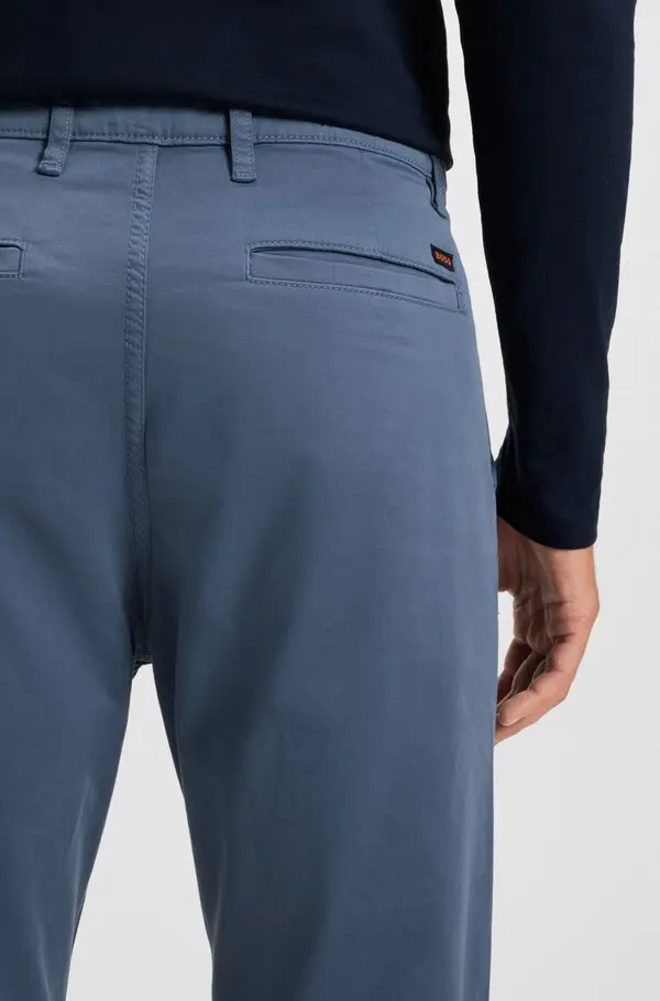 Hugo Boss Tailored Casual Trousers With Belt Loops - Blue