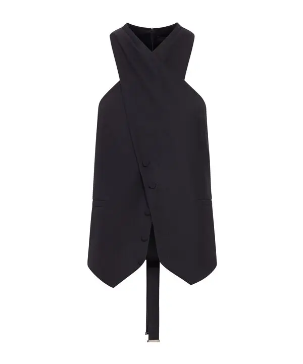 Max Mara Pianoforte Selva Button-up Gilet - Black