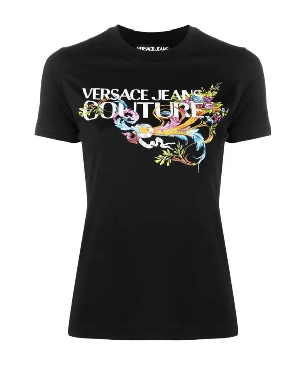 Versace Logo Print Cotton T-shirt