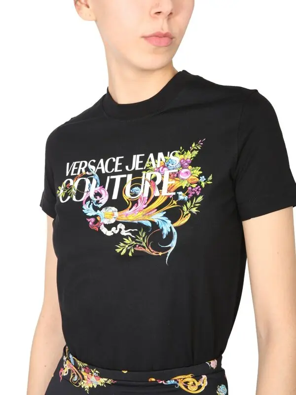 Versace Logo Print Cotton T-shirt