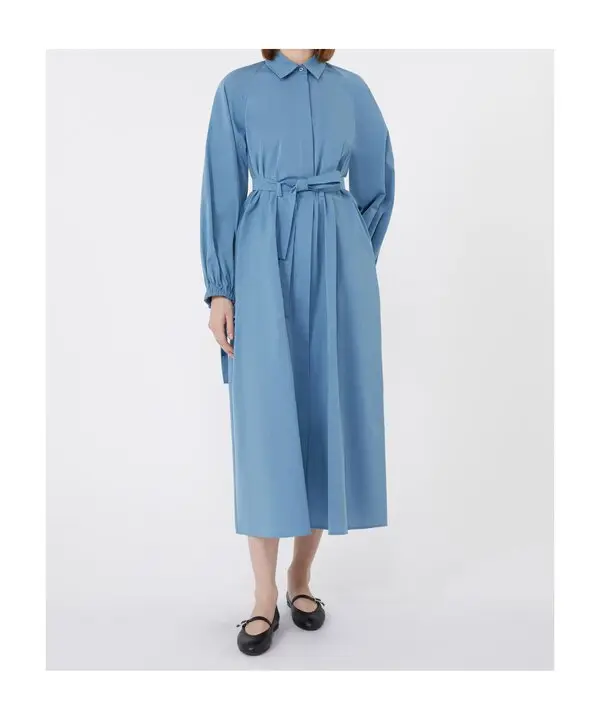 Max Mara Long Taffeta Shirt Dress